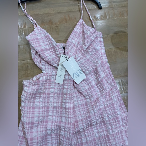 Zara | Dresses | Zara Textured Cut Out Mini Pink Dress Nwt | Poshmark